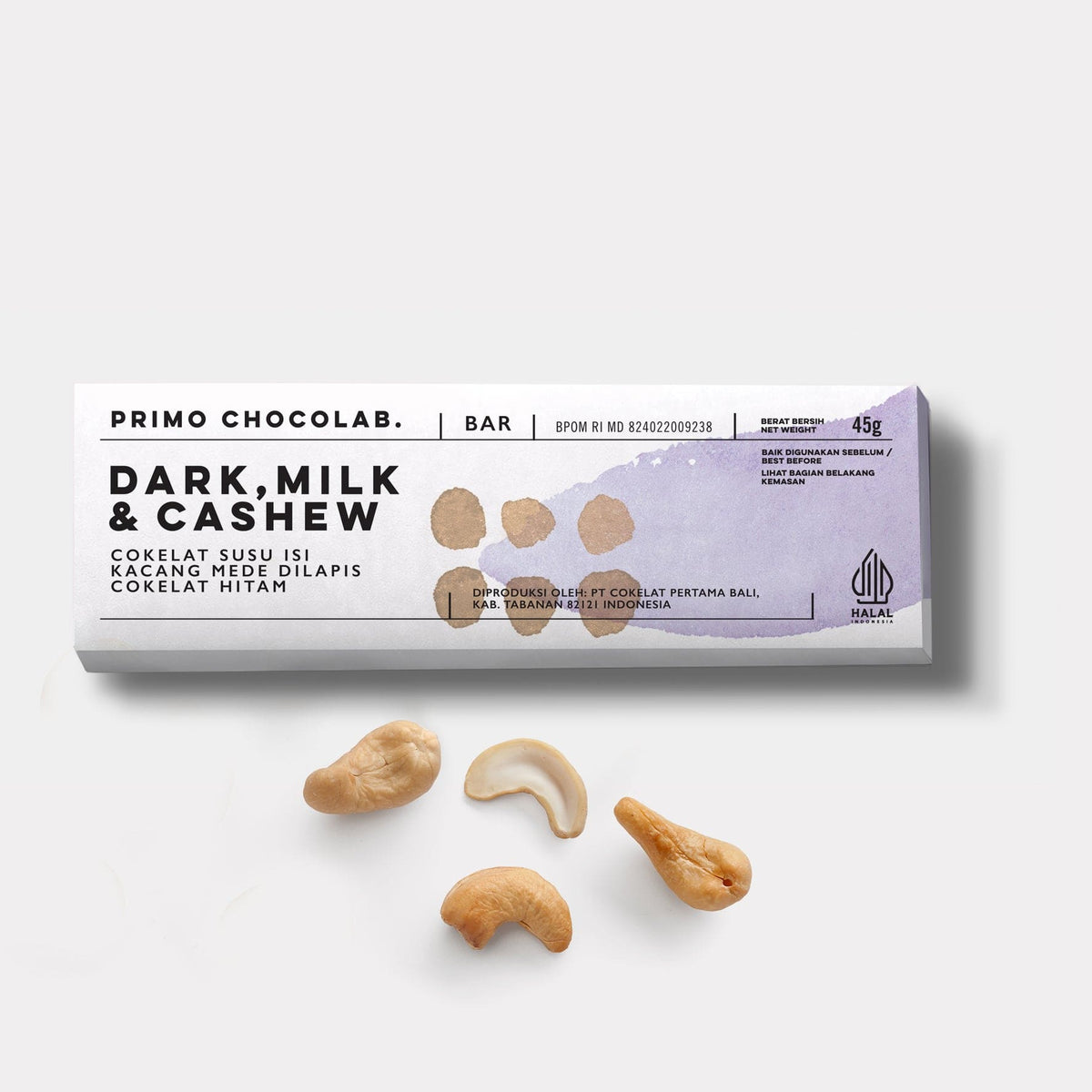 Dark, Milk & Cashew Chocolate Bar – Primo Chocolab